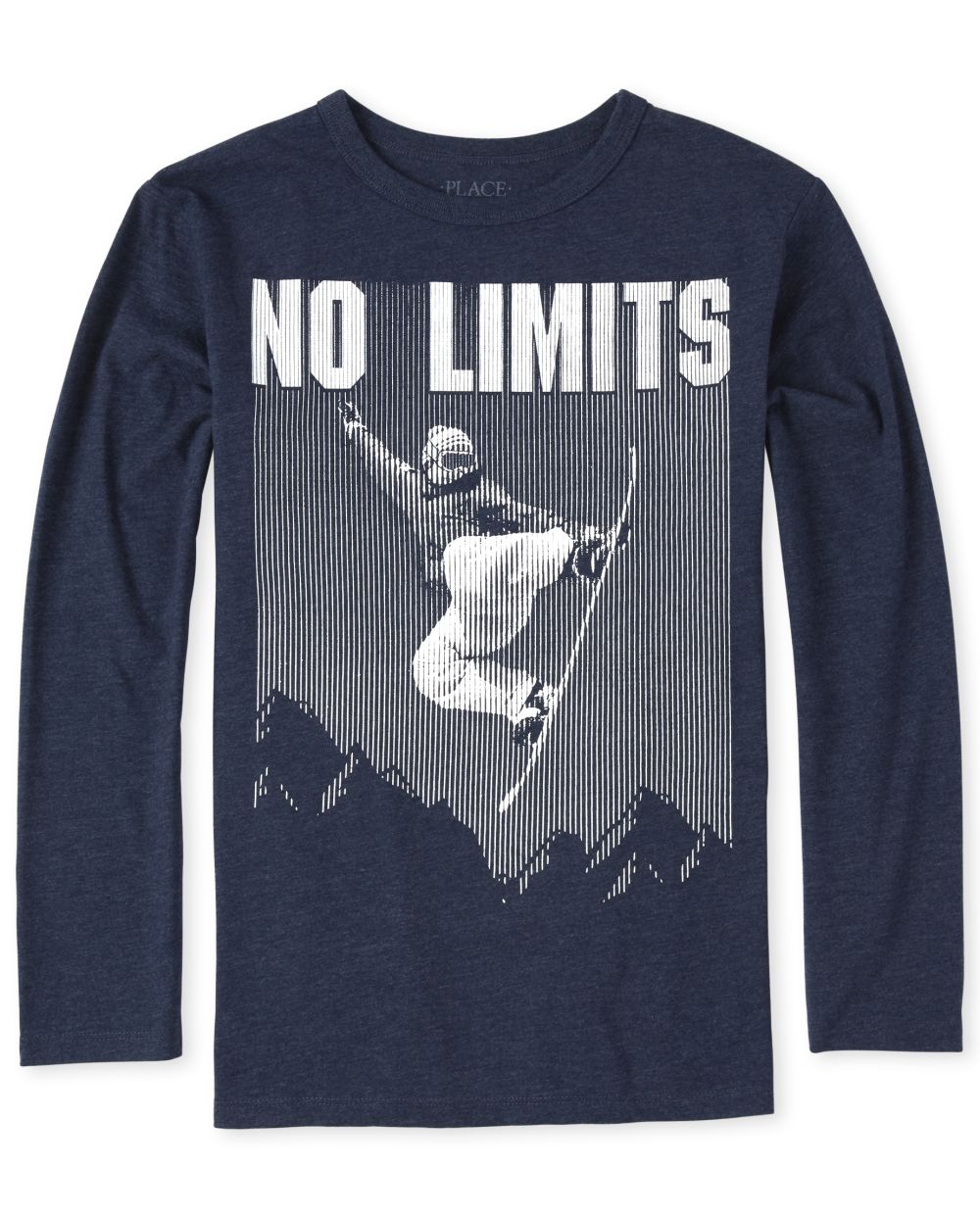Boys Long Sleeve 'No Limits' Snowboarding Graphic Tee