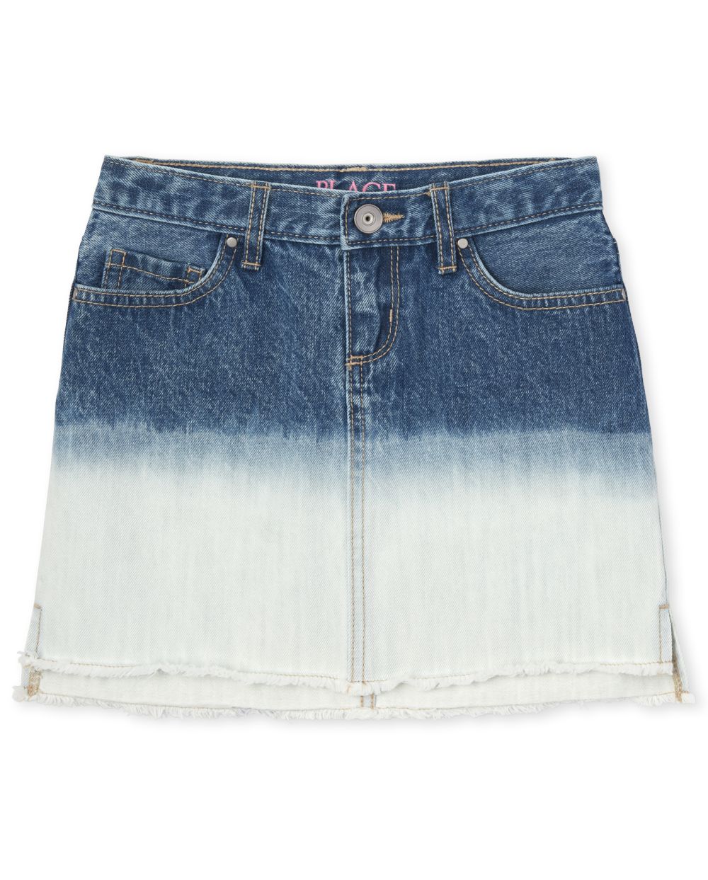 Girls Ombre Step Hem Denim Skirt