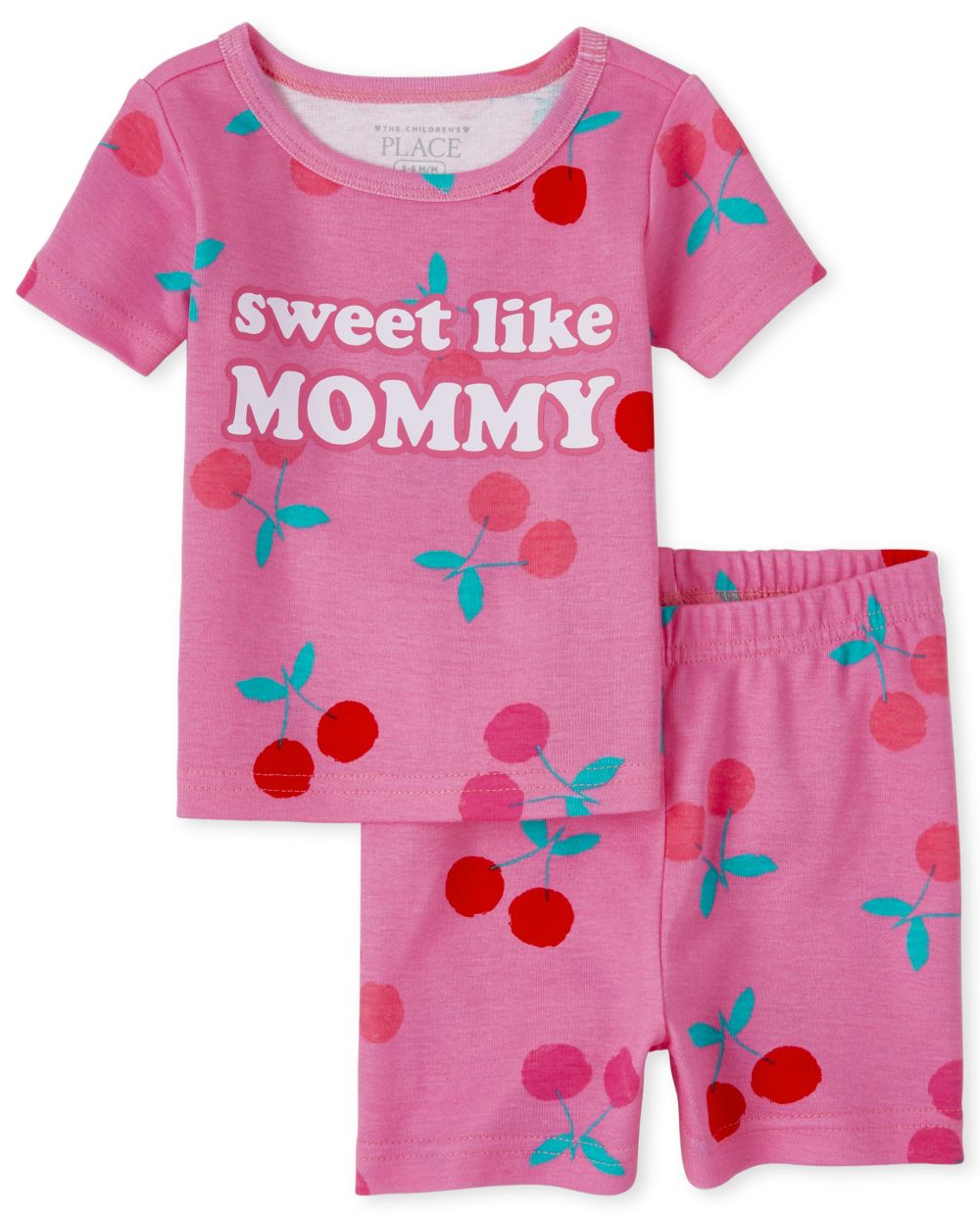 Baby And Toddler Girls Short Sleeve 'Sweet Like Mommy' Cherry Print ...