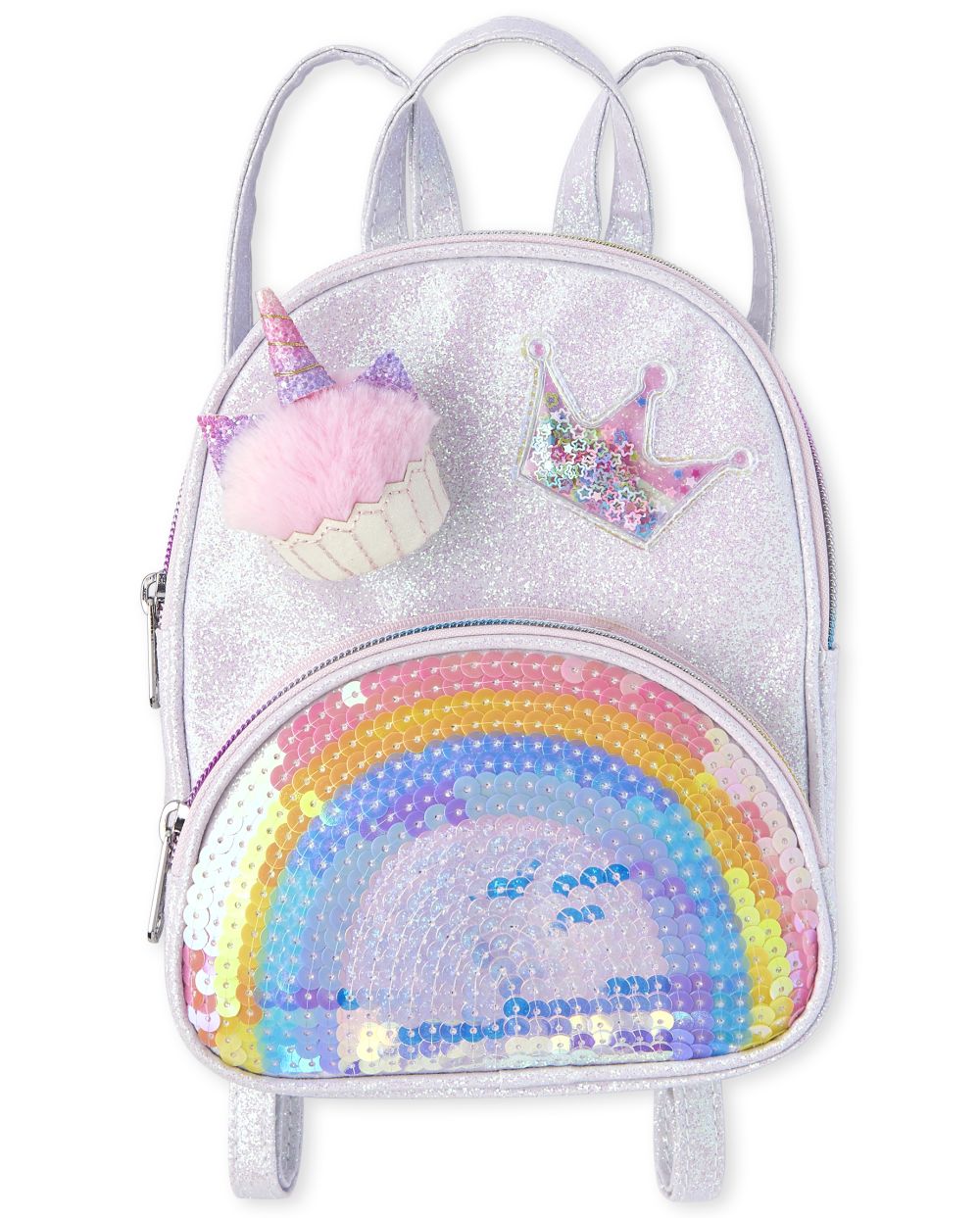 Girls Sequin Rainbow Confetti Shaker Crown Glitter Unicorn Cupcake ...