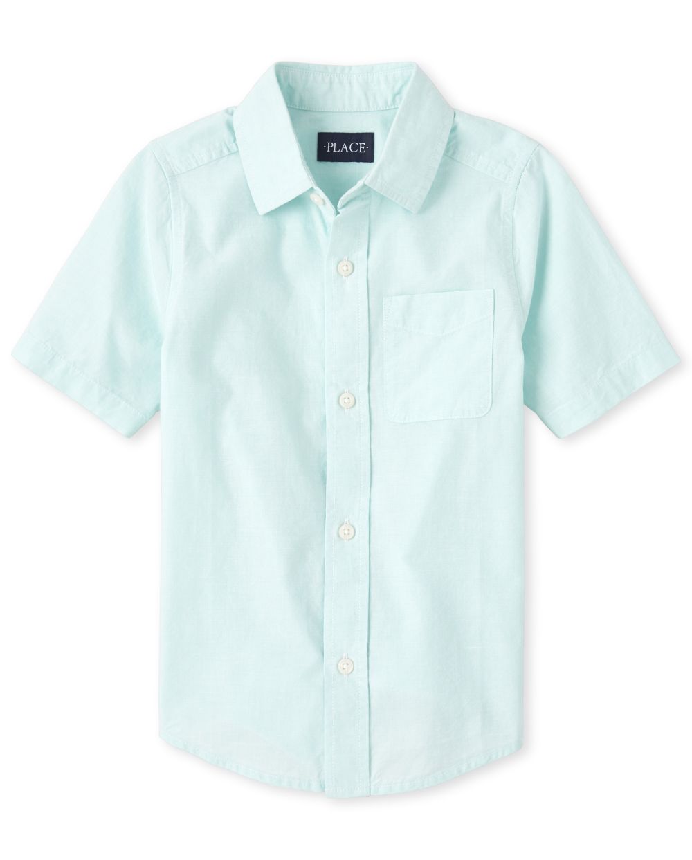 Boys Short Sleeve Poplin Button Down Shirt
