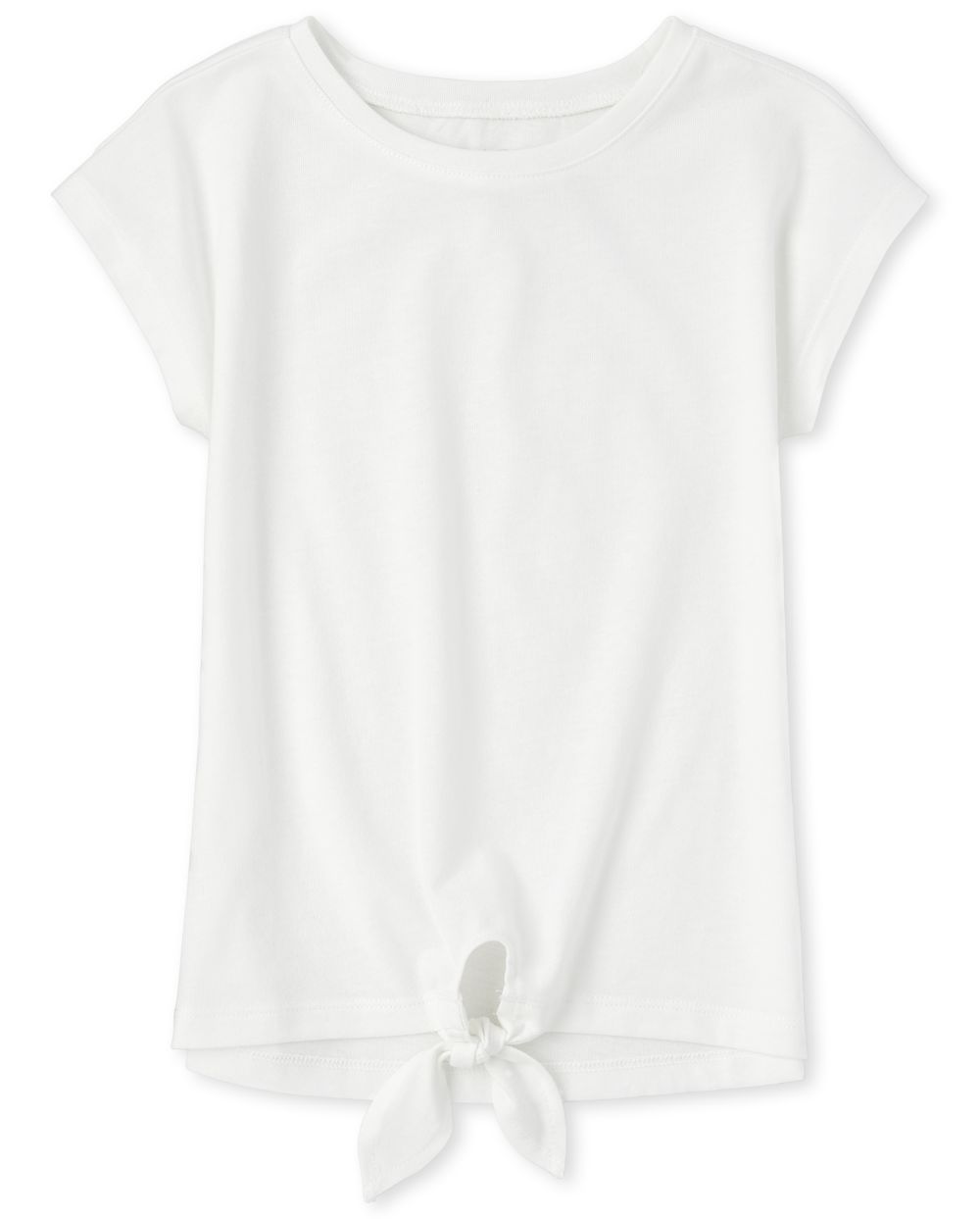 Girls Short Sleeve Tie Front Top