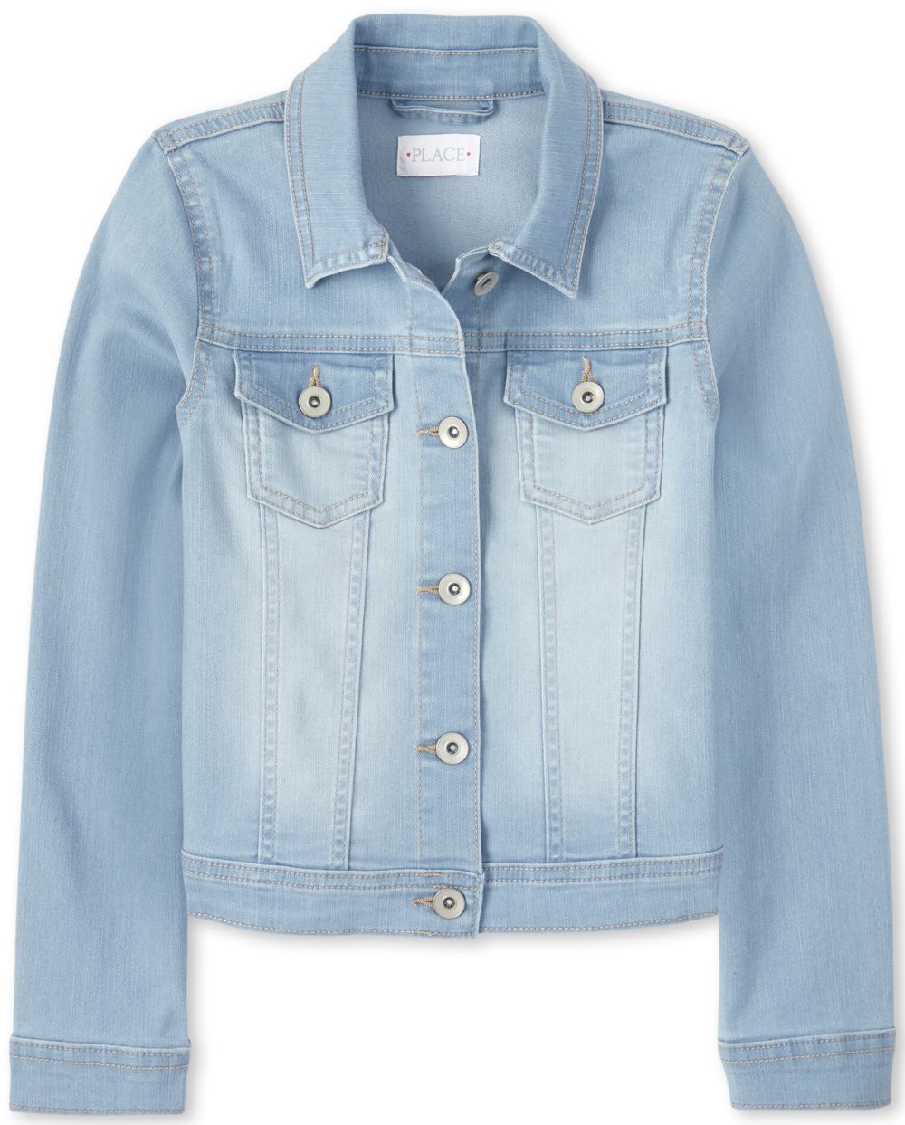 Girls Long Sleeve Soft Stretch Denim Jacket