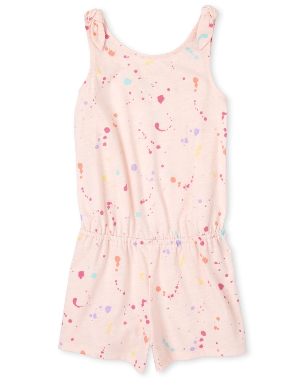 Girls Sleeveless Print Knit Romper