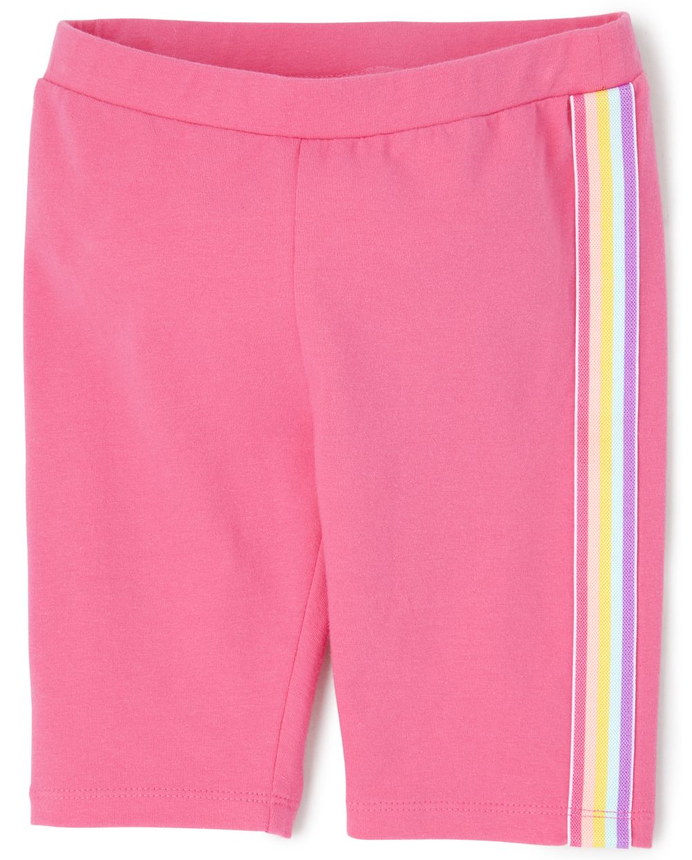 Girls Rainbow Side Stripe Knit Bike Shorts