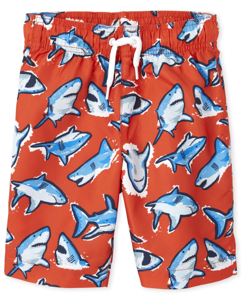 Boys Shark Print Swim Trunks