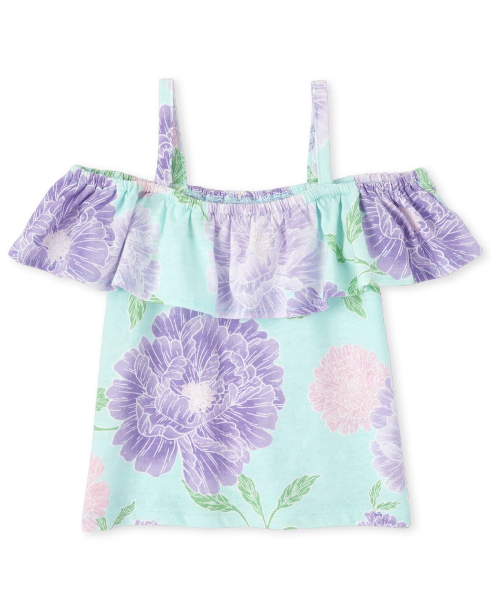 Baby And Toddler Girls Mix And Match Short Sleeve Print Off Shoulder Top