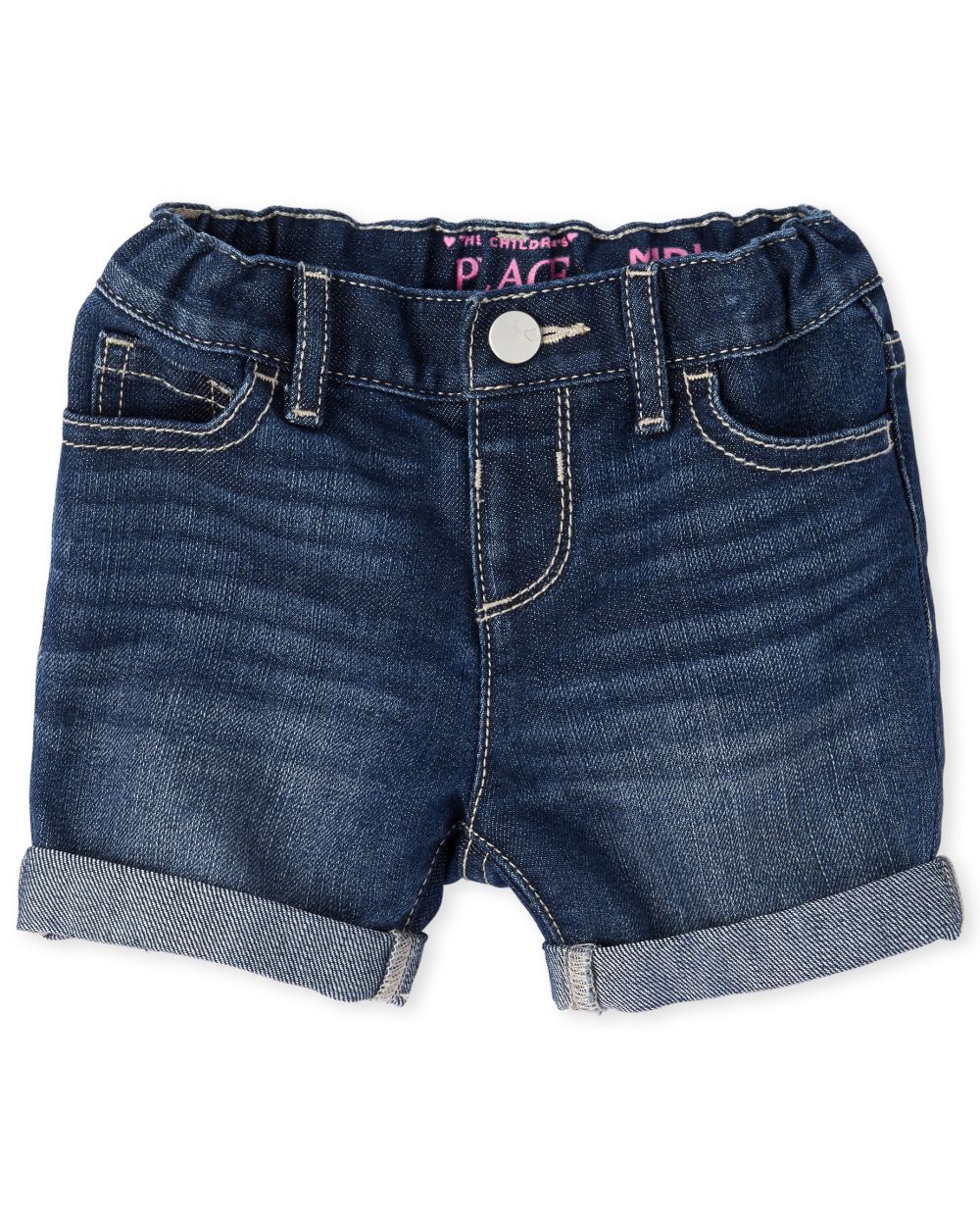 Baby And Toddler Girls Roll Cuff Denim Midi Shorts