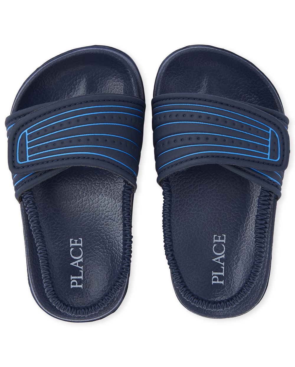 Toddler Boys Striped Faux Leather Slides