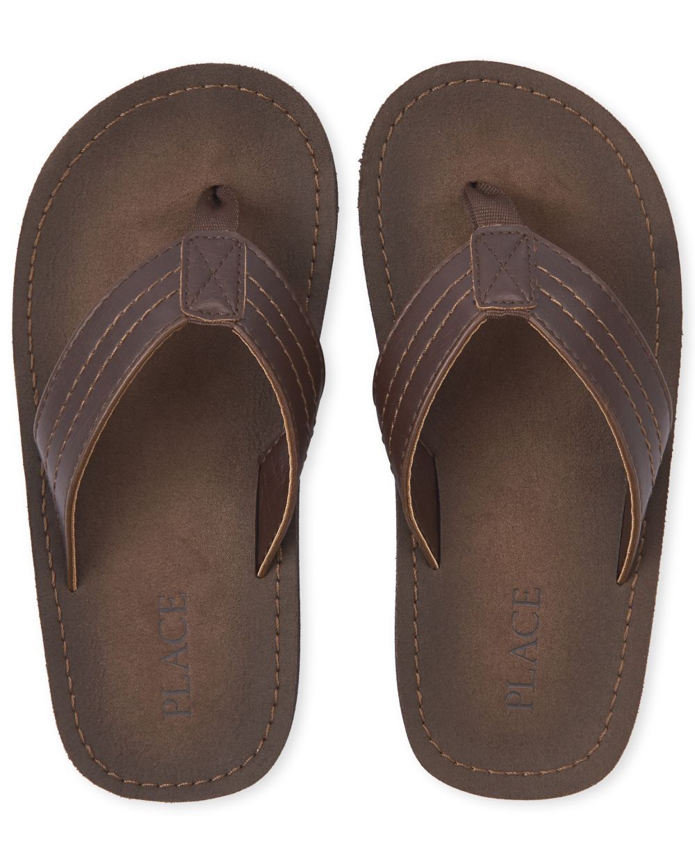 Boys Faux Leather Flip Flops Boys Faux Leather Flip Flops