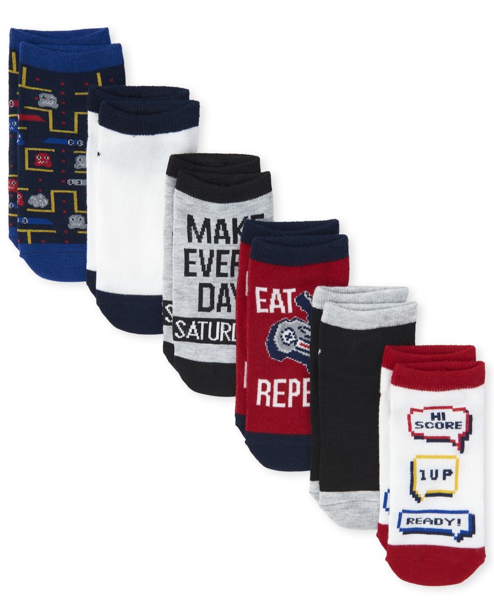 Boys Video Game Ankle Socks 6-Pack
