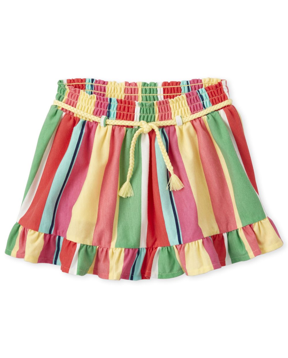 Baby And Toddler Girls Striped Belted Knit Skort