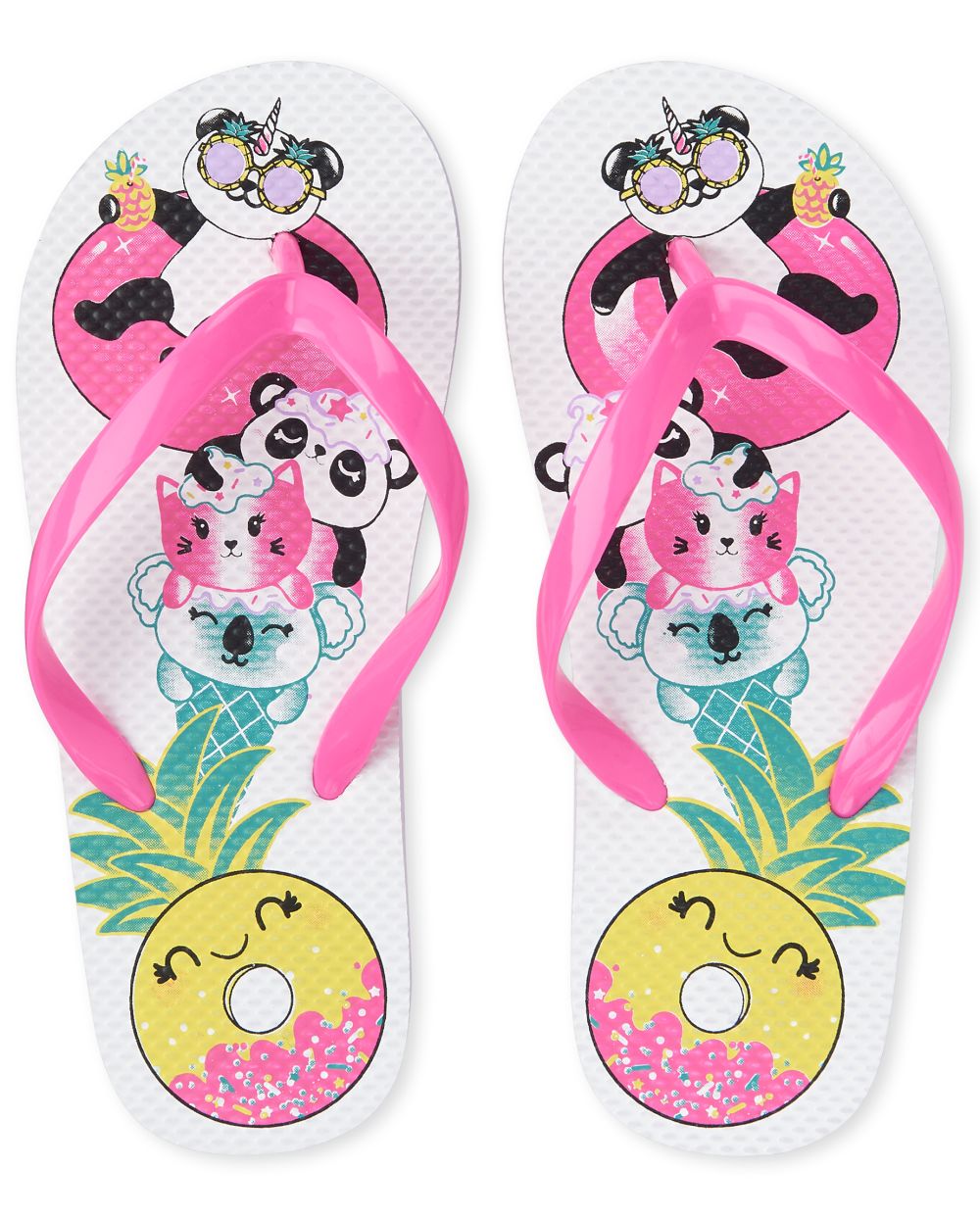 Girls Pool Floats Flip Flops