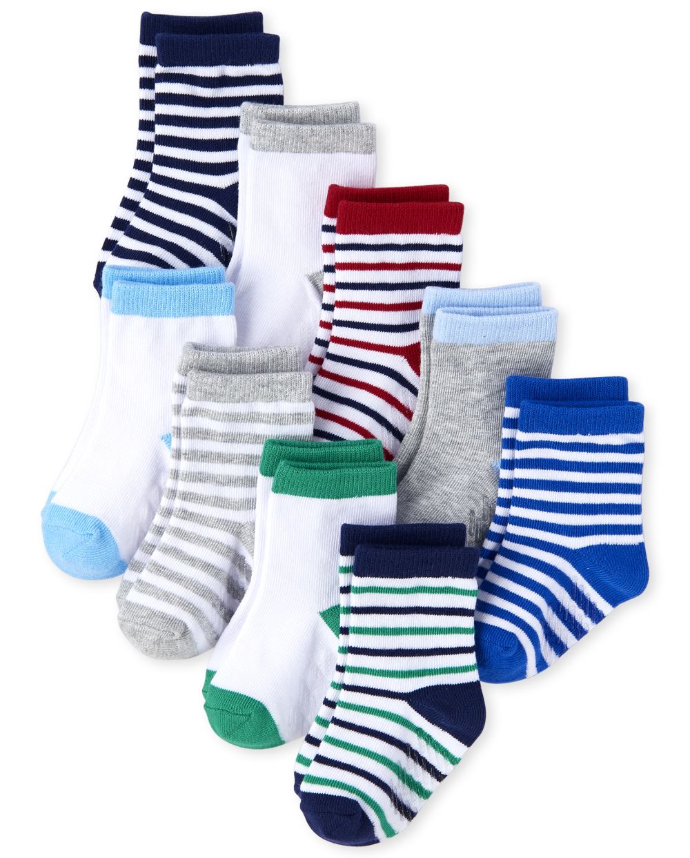 Baby Boys Striped Midi Socks 9-Pack