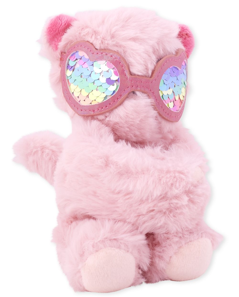 Girls Rainbow Sequin Faux Fur Cat Slap Bracelet