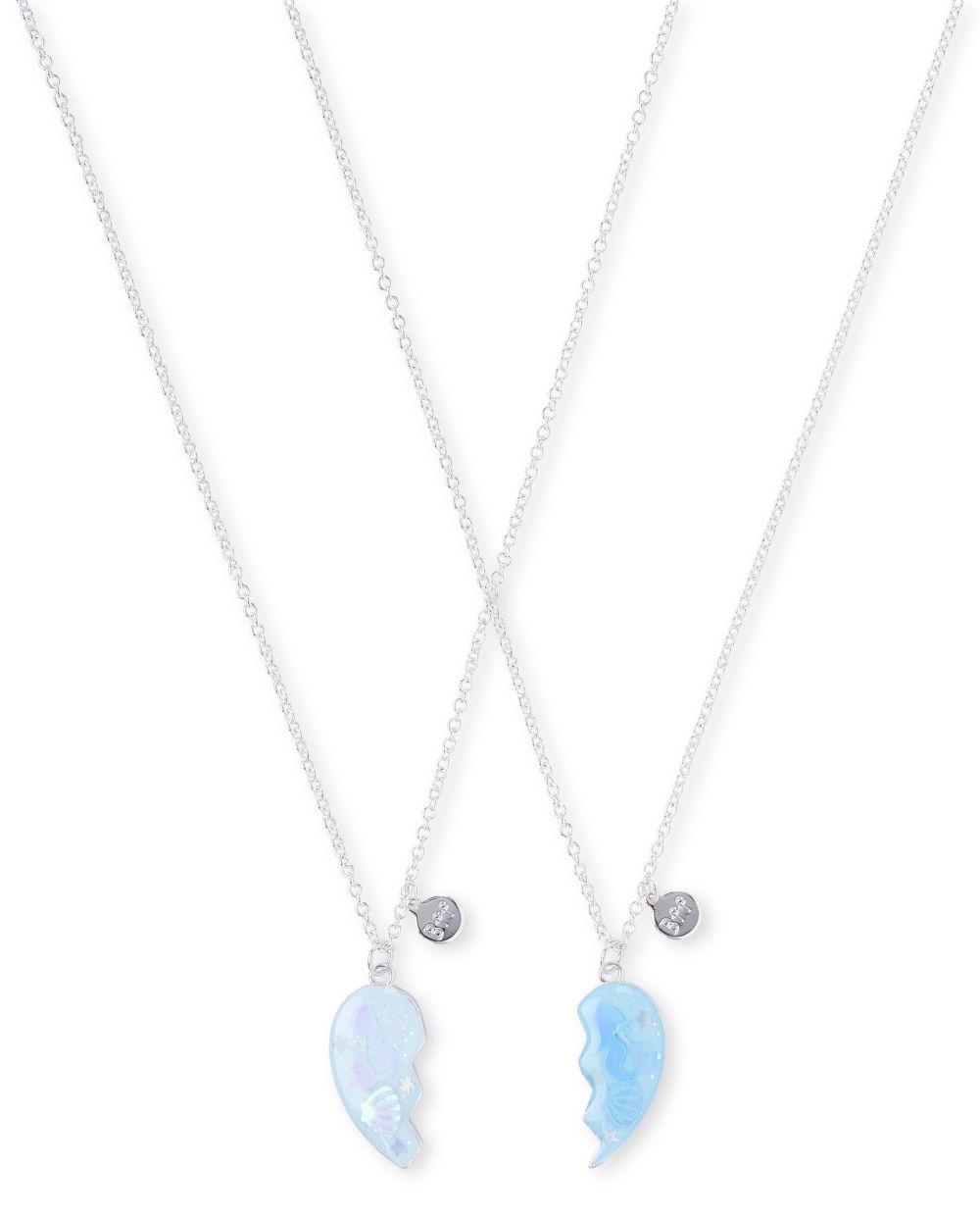 Girls Glitter Mermaid BFF Necklace 2-Pack