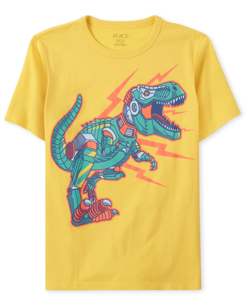 Boys Short Sleeve Dino Robot Graphic Tee
