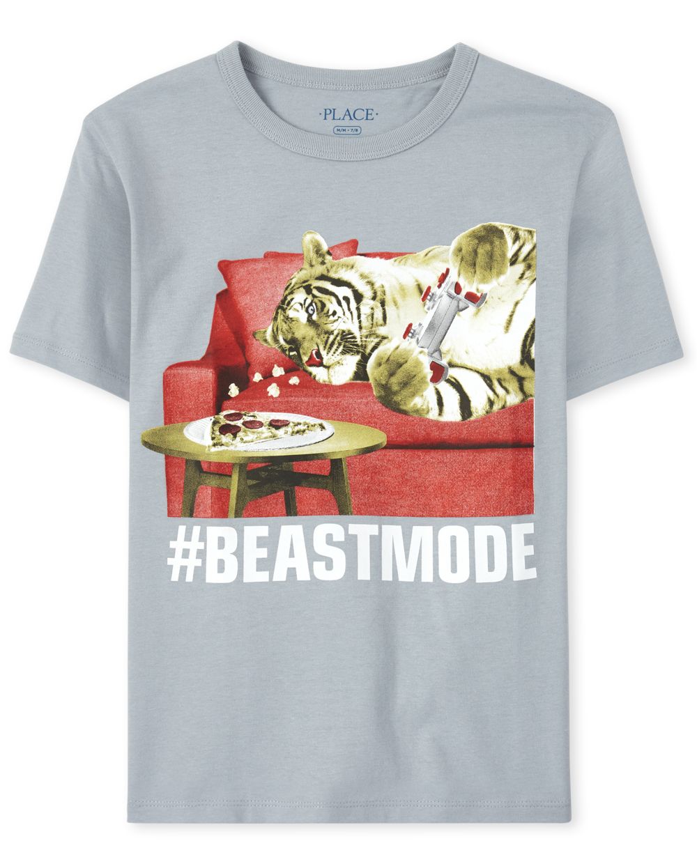 Boys Short Sleeve 'Hashtag Beast Mode' Tiger Graphic Tee