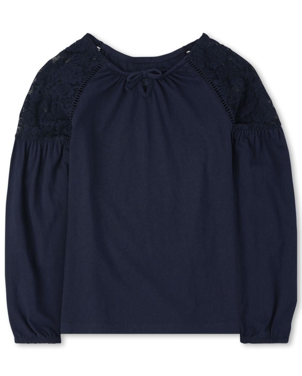 Girls Long Sleeve Lace Peasant Top