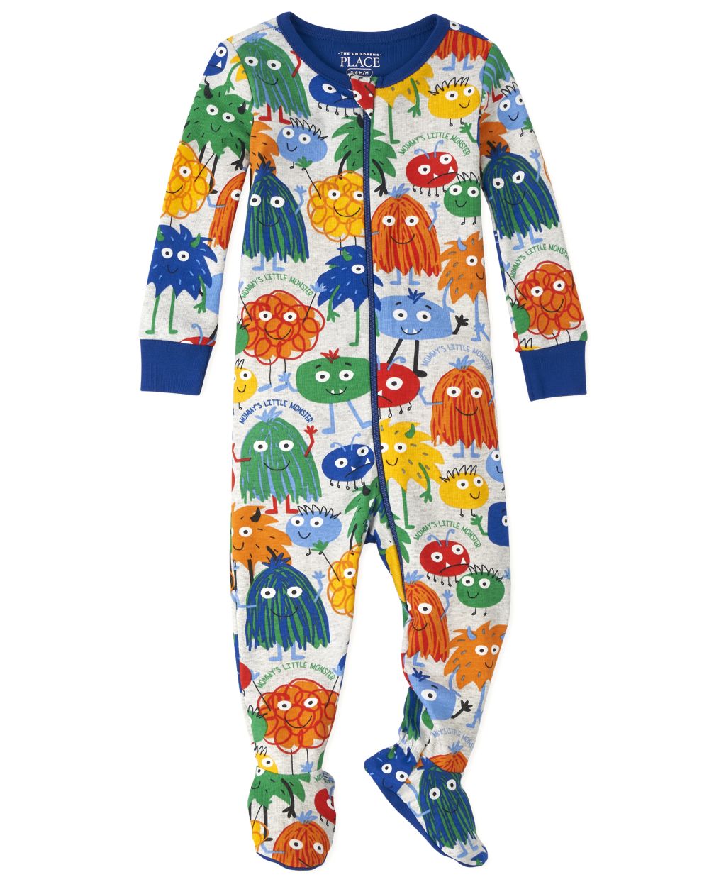 Baby And Toddler Boys Long Sleeve Monster Doodle Print Snug Fit Cotton ...