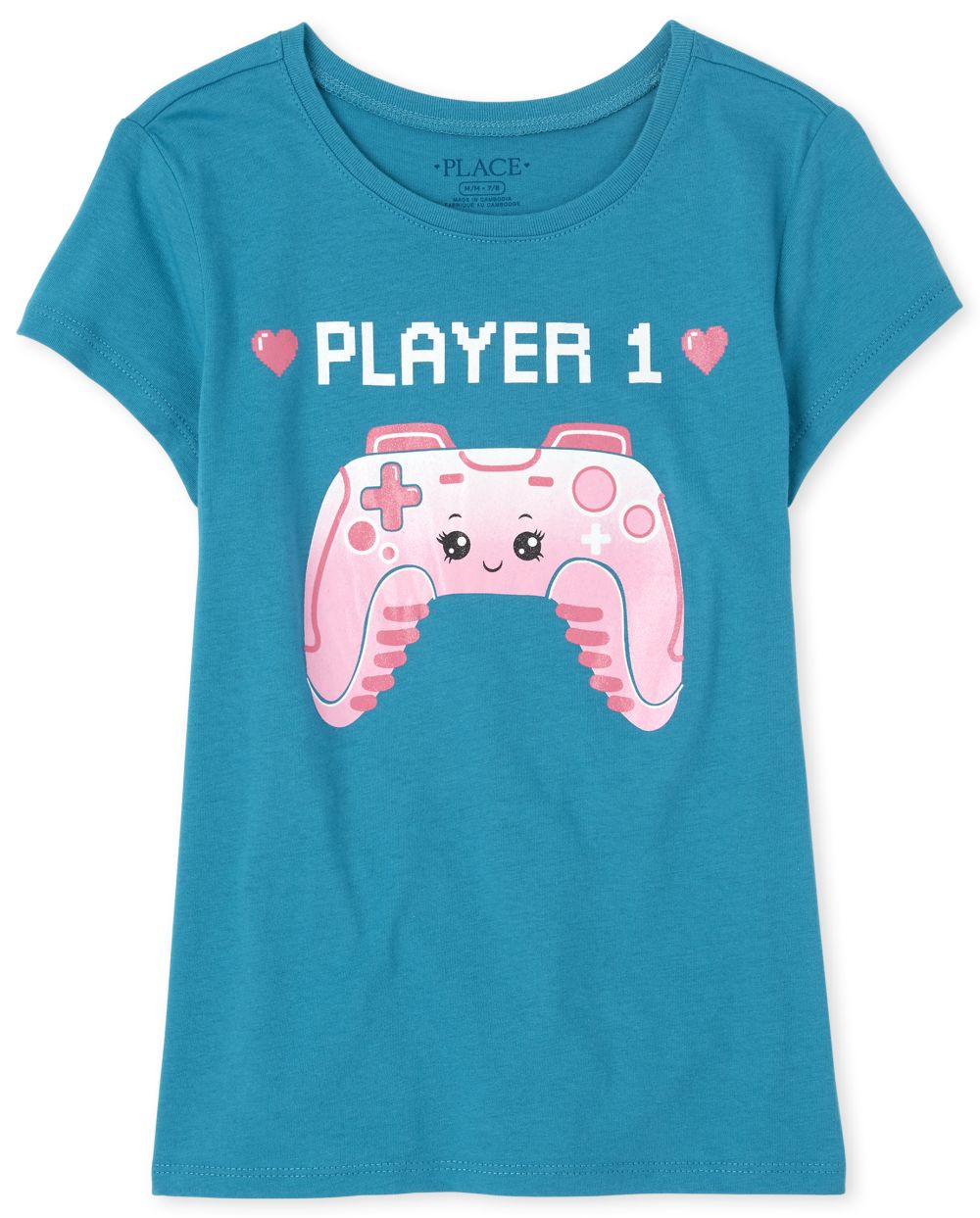 Camiseta estampada de manga corta para niñas ' jugador 1