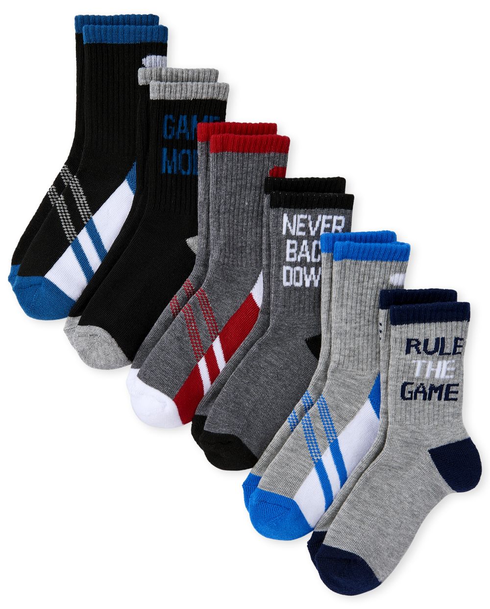 Boys Game Cushioned Crew Socks 6-Pack