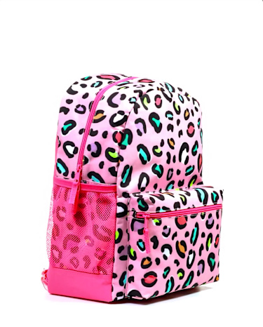 neon leopard print backpack